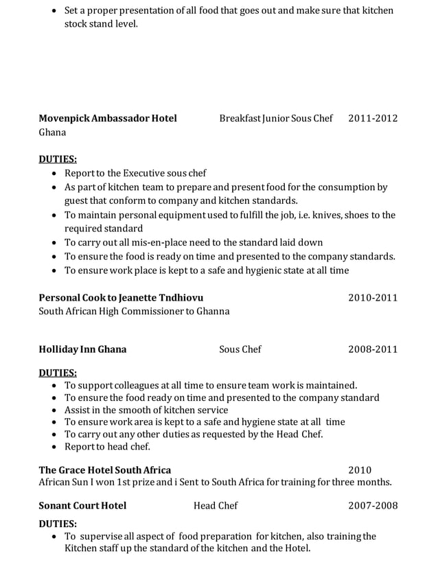 george cv(8) | DOCX | Dining Out | Food & Drink