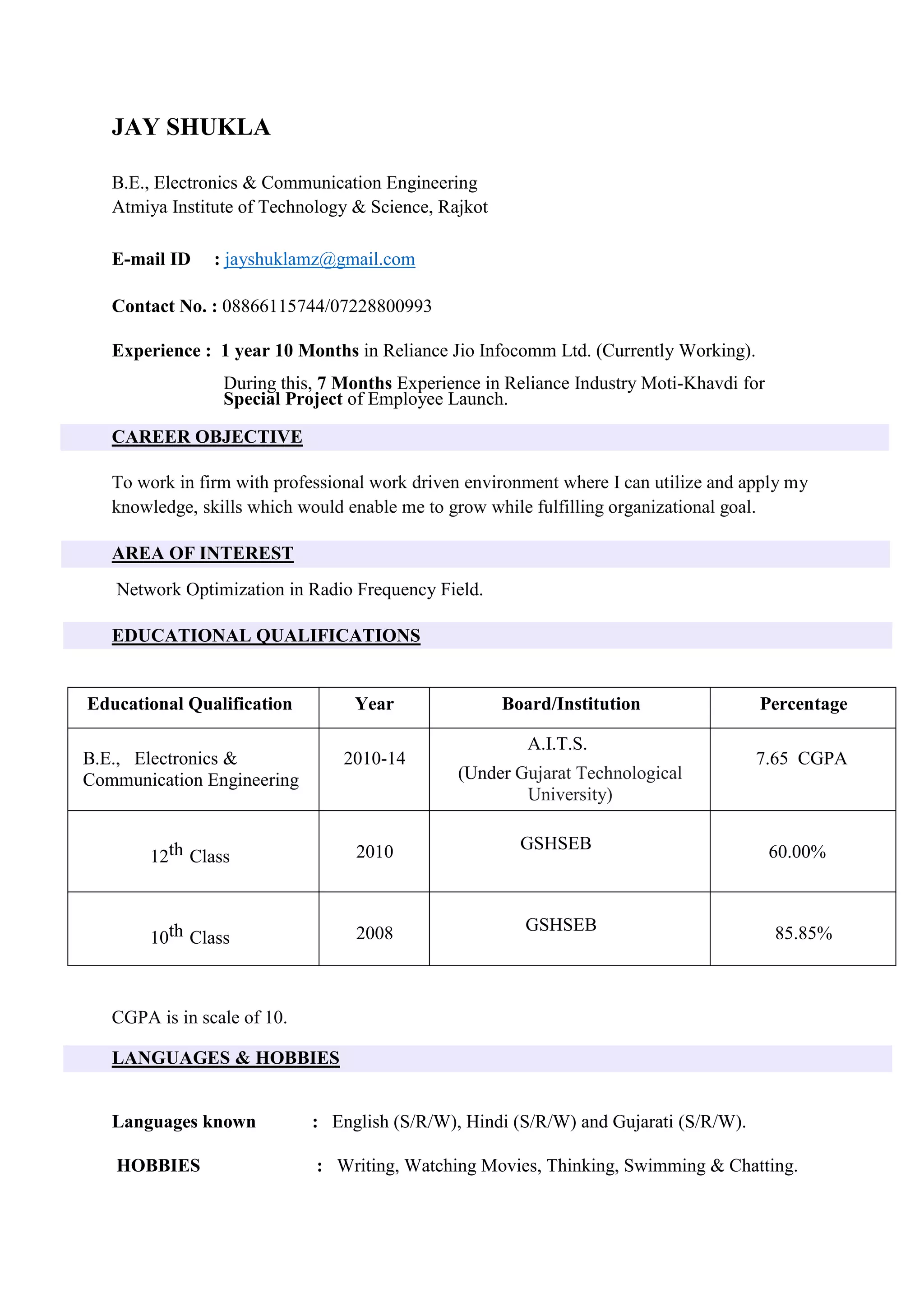 Jay Shukla_Resume | PDF