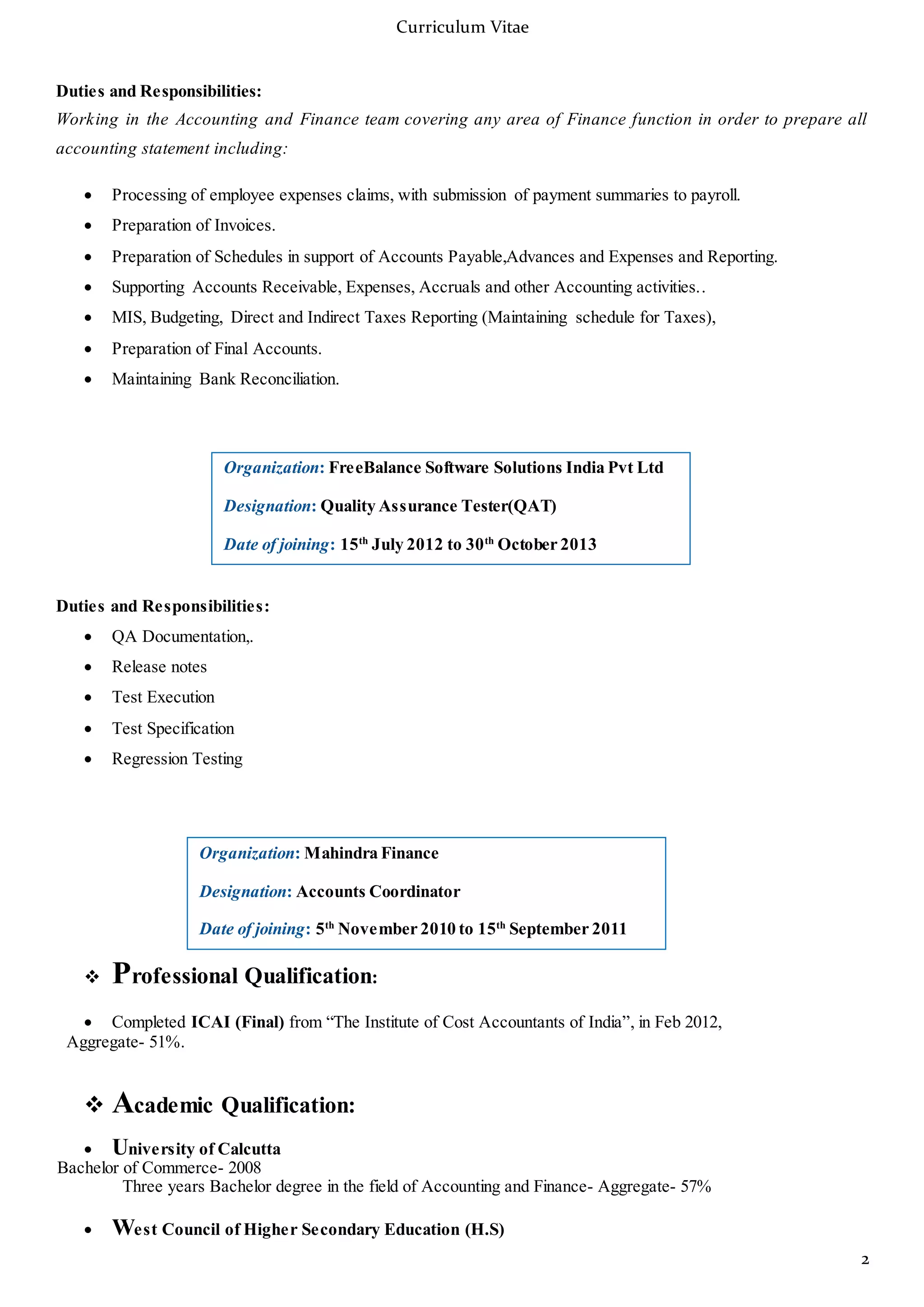 Sanjuckta Tarafdar Resume- | DOCX | Business Accounting & Finance | Business