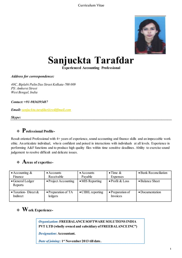 Sanjuckta Tarafdar Resume- | DOCX | Business Accounting & Finance | Business