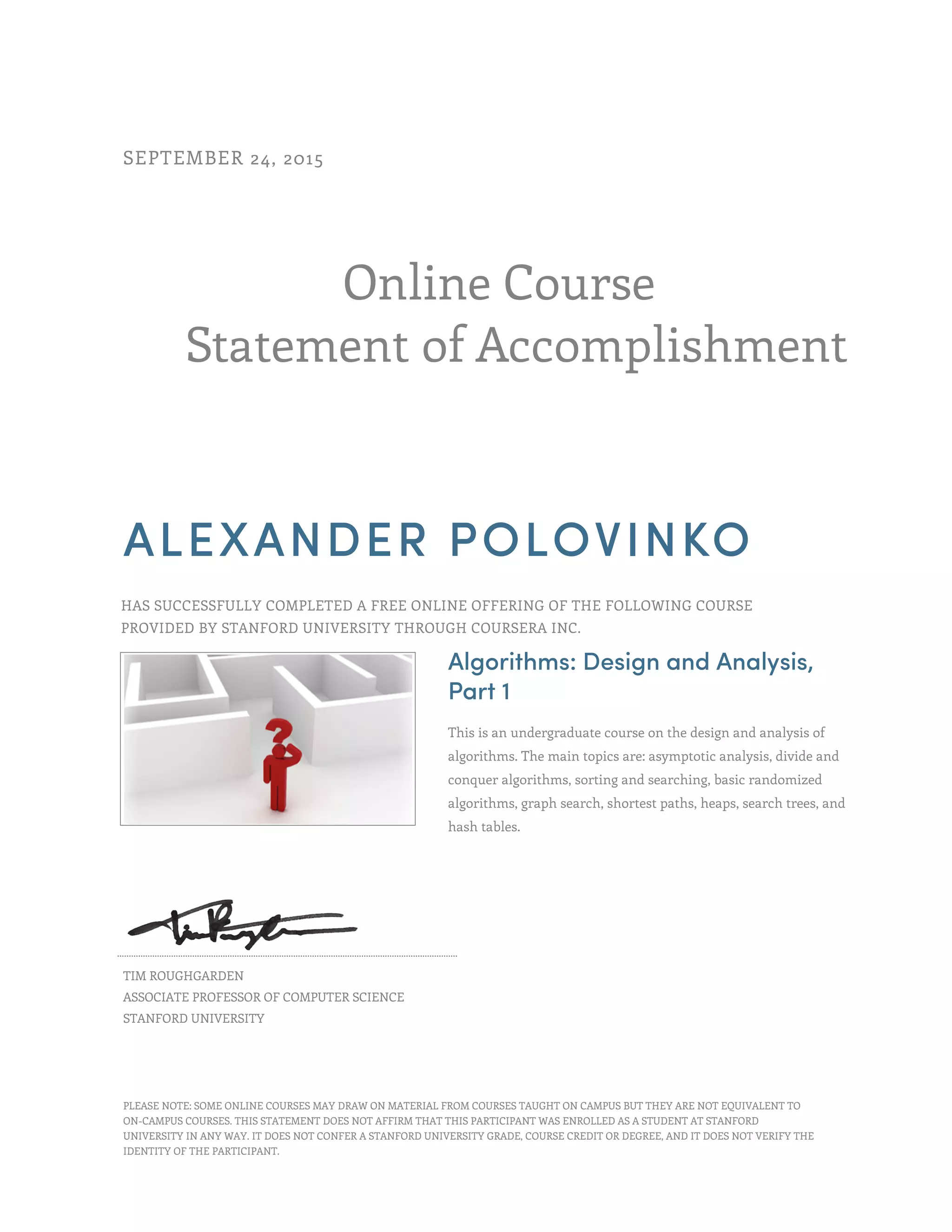 Coursera algo 2015 | PDF