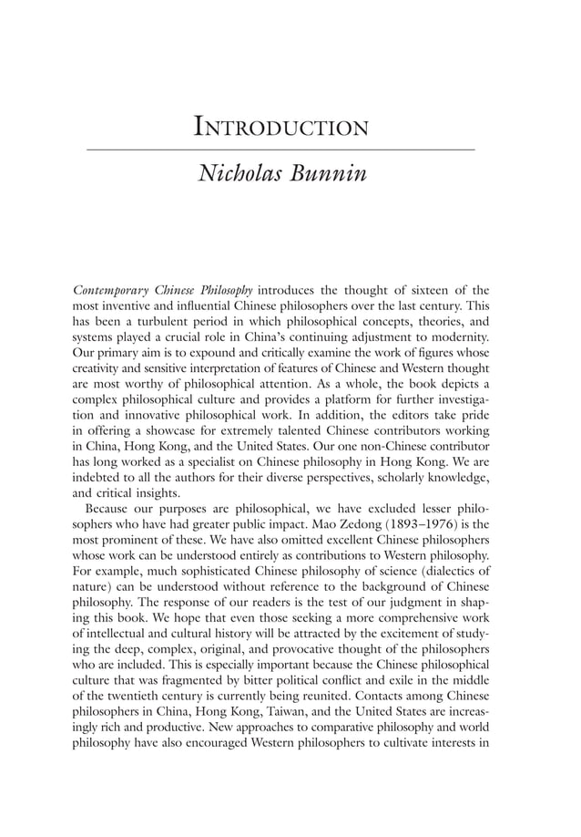 Contemporary Chinese Philosophy Chungying Cheng Nicholas Bunnin | PDF