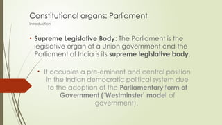 composition of the indian parliament powerpoint presentation | PPTX