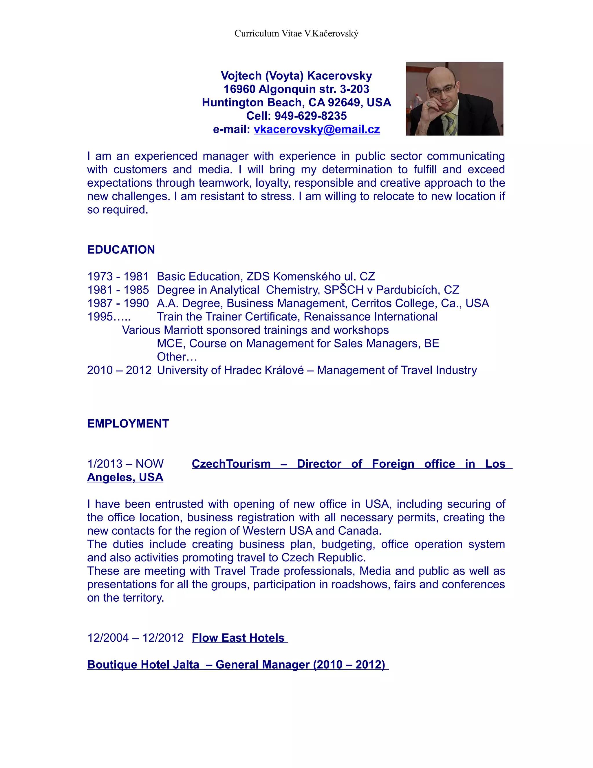 CV_Kacerovsky_engl 2016 | PDF