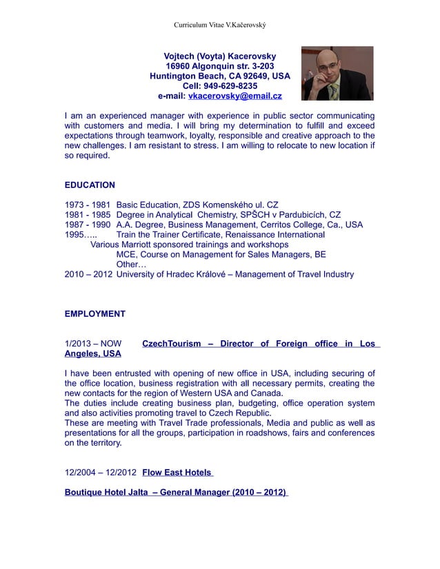 CV_Kacerovsky_engl 2016 | PDF