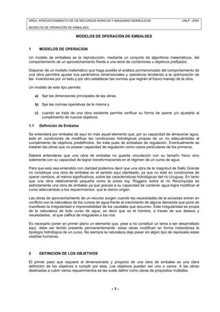 operacion de embalses | PDF