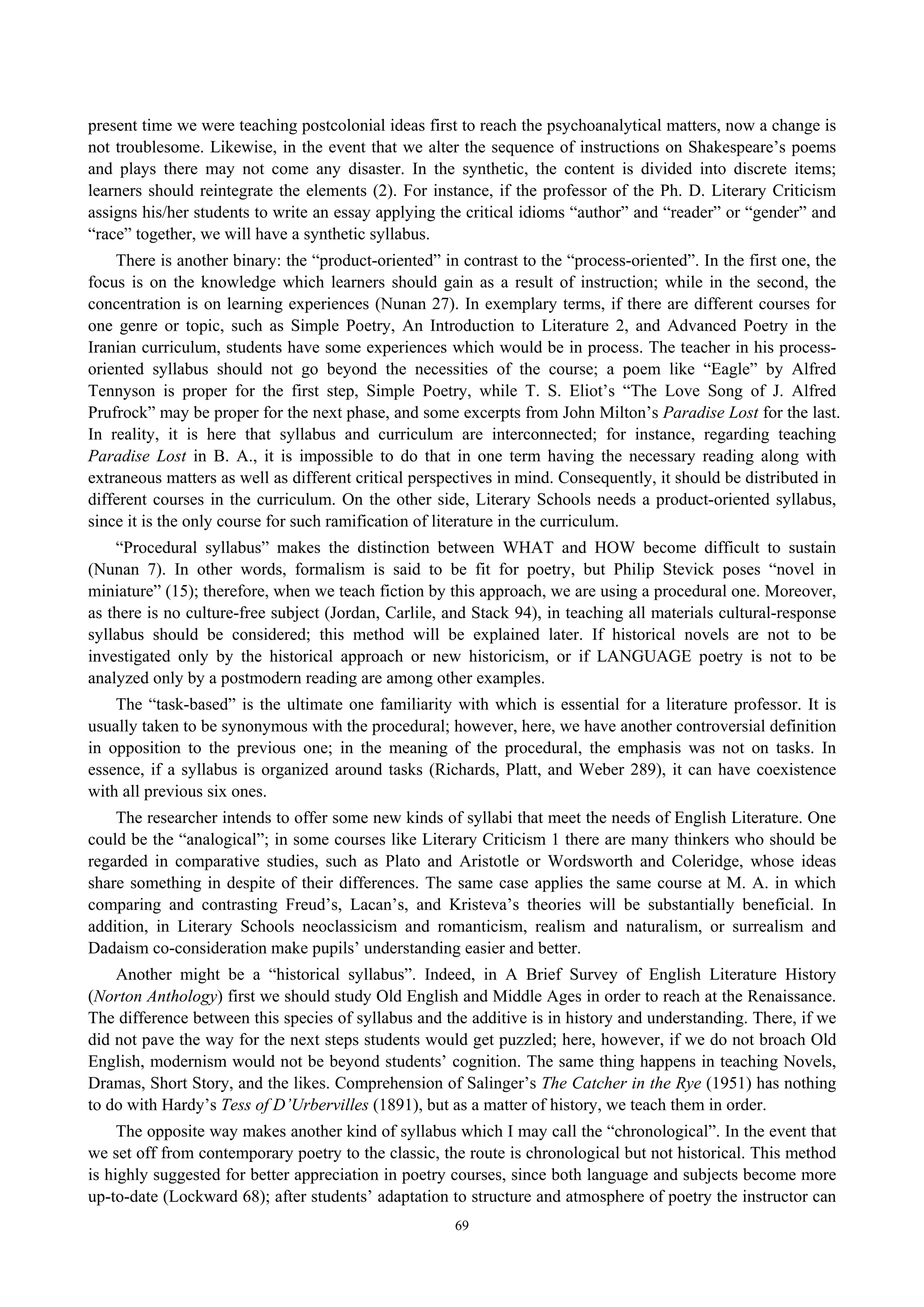 Syllabus Design in Teaching Literature | PDF