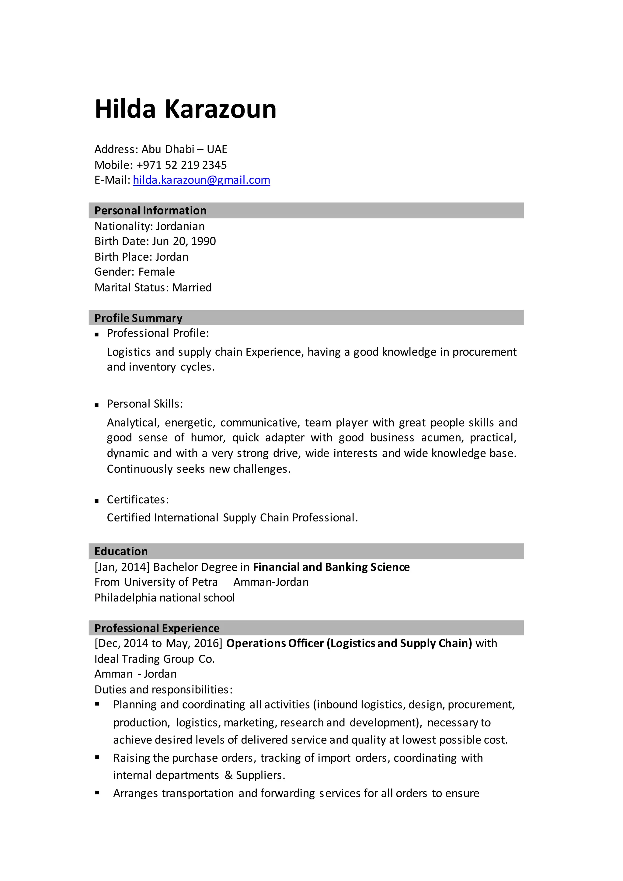 Hilda Resume | DOCX