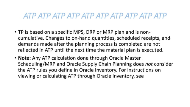 Available to Promise (ATP) | PPTX | Business | Business and Finance