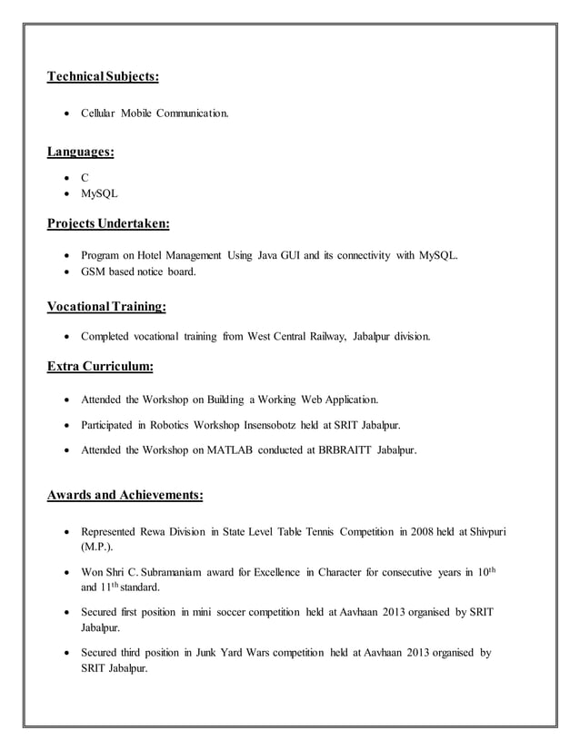 resumes | DOCX | Technology & Computing