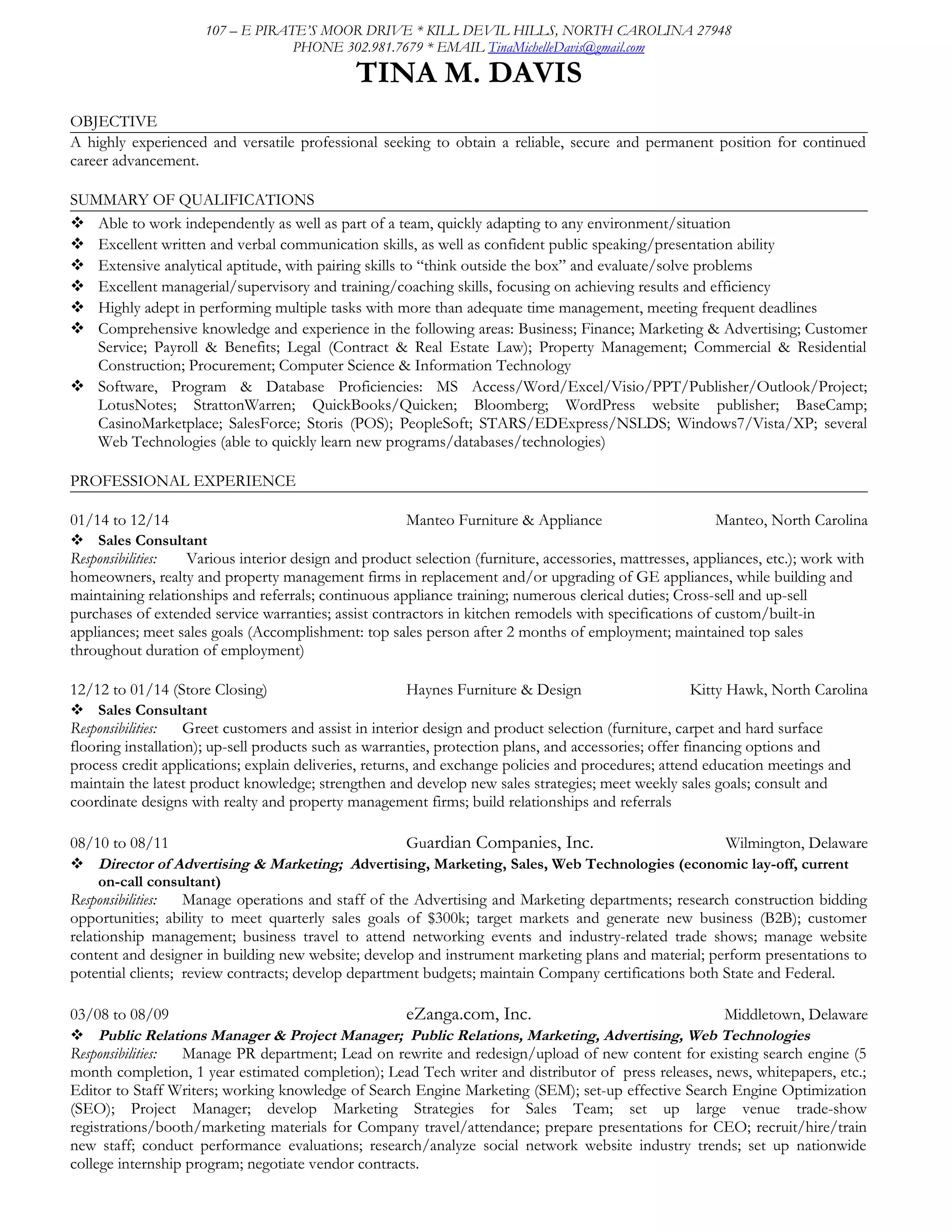 TinaMichelleDavis Resume | DOC