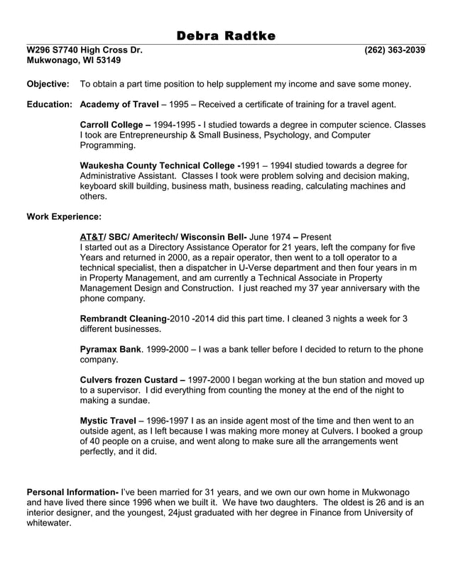 Debra Radtke Resume | DOC