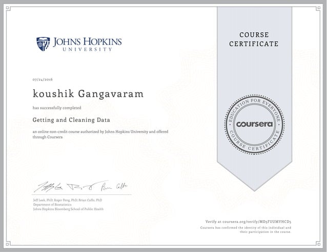 Getting & cleaning Data | PPT