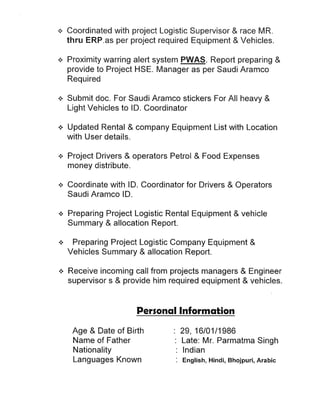 Raj Kumar Singh CV. | PDF