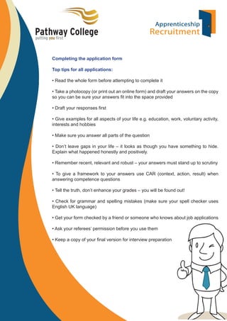 Job Application Form/Filling in Application Forms & Interview ...