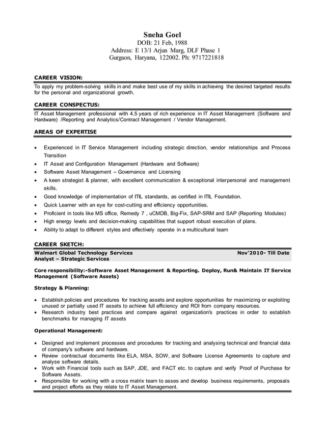 Sneha CV | DOCX | Information Services Industry | Industries