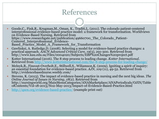 Implementing Evidence Based Practice at BJU | PPTX