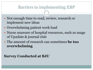 Implementing Evidence Based Practice at BJU | PPTX
