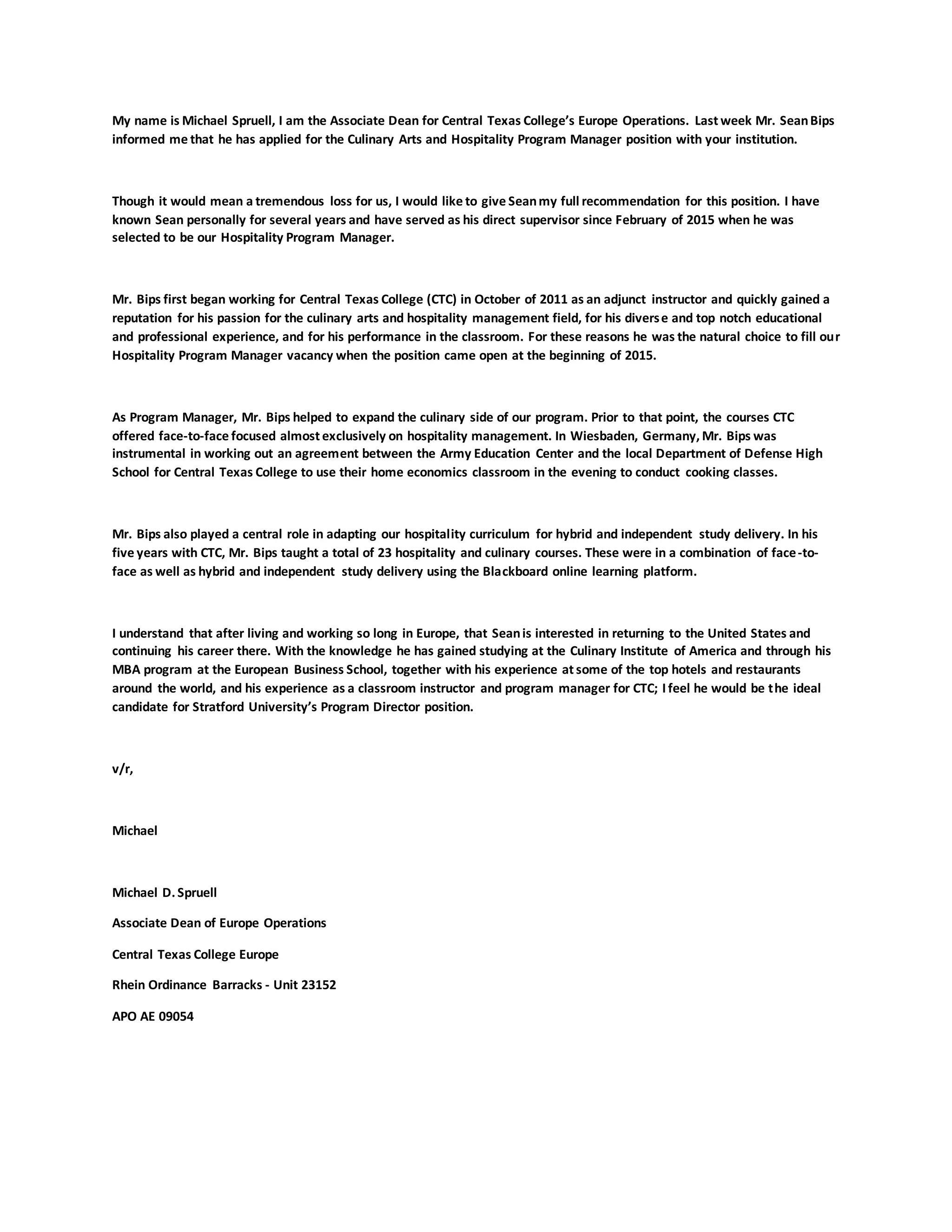 Reccomendation Letter CTC | PDF