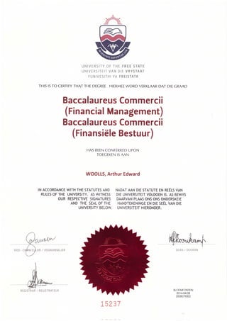 Certificate (B.COM Financial Management) | PDF