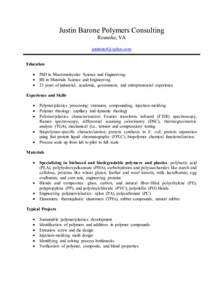 Justin Barone Polymers Consulting | DOCX