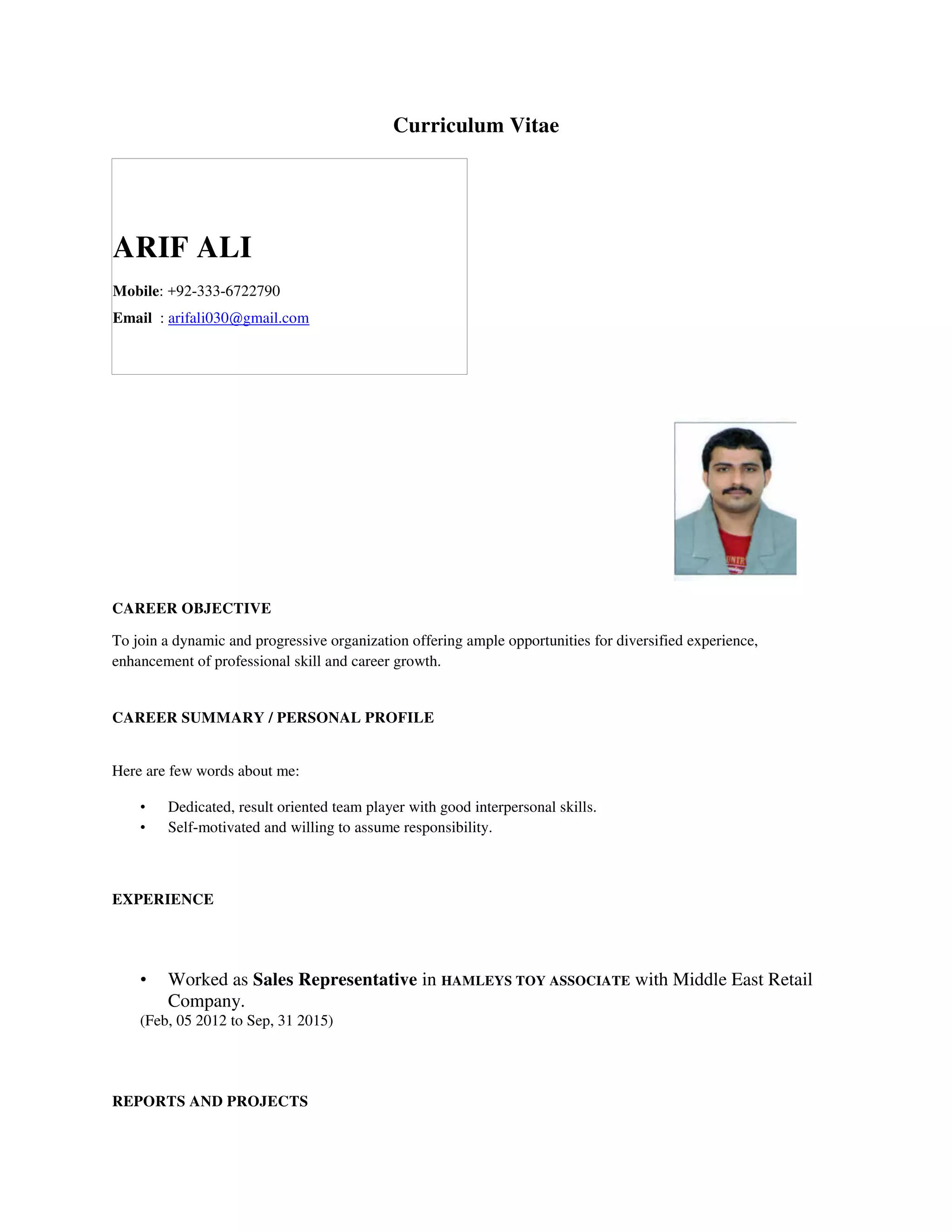 Arif Ali CV_3 | PDF