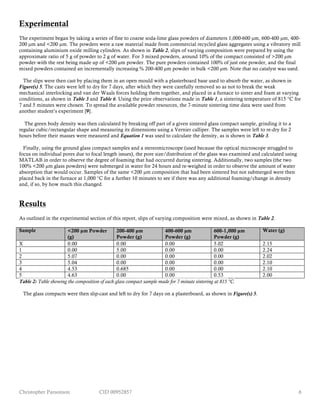Foamed Glass Extended Lab Report | PDF
