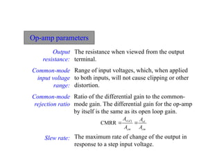 operational amplifier and it's applications | PPT