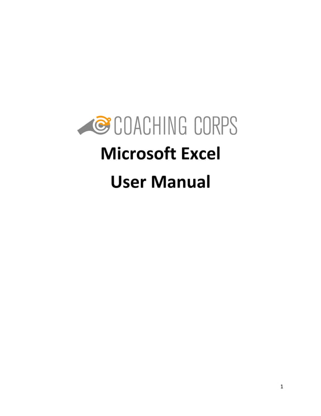 Coaching Corps Excel User Manual | PDF