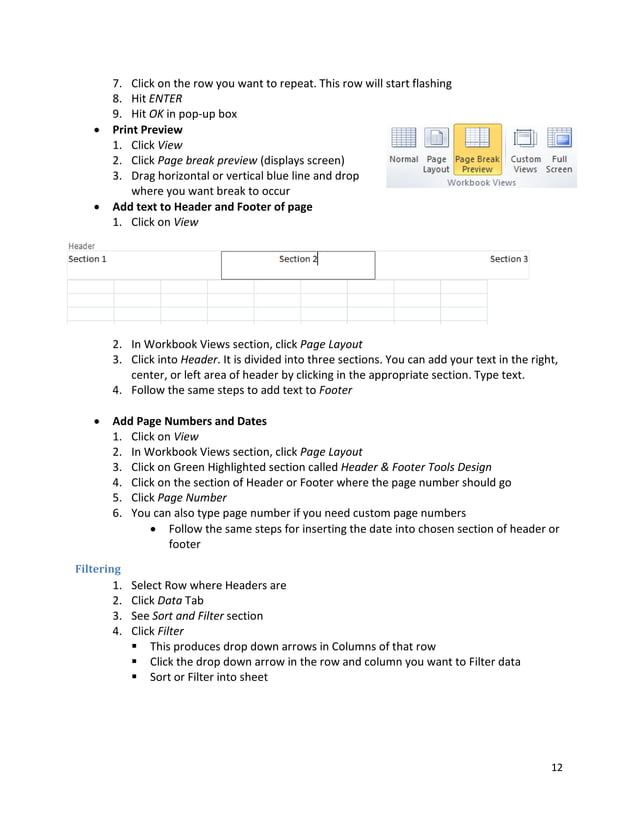 Coaching Corps Excel User Manual | PDF