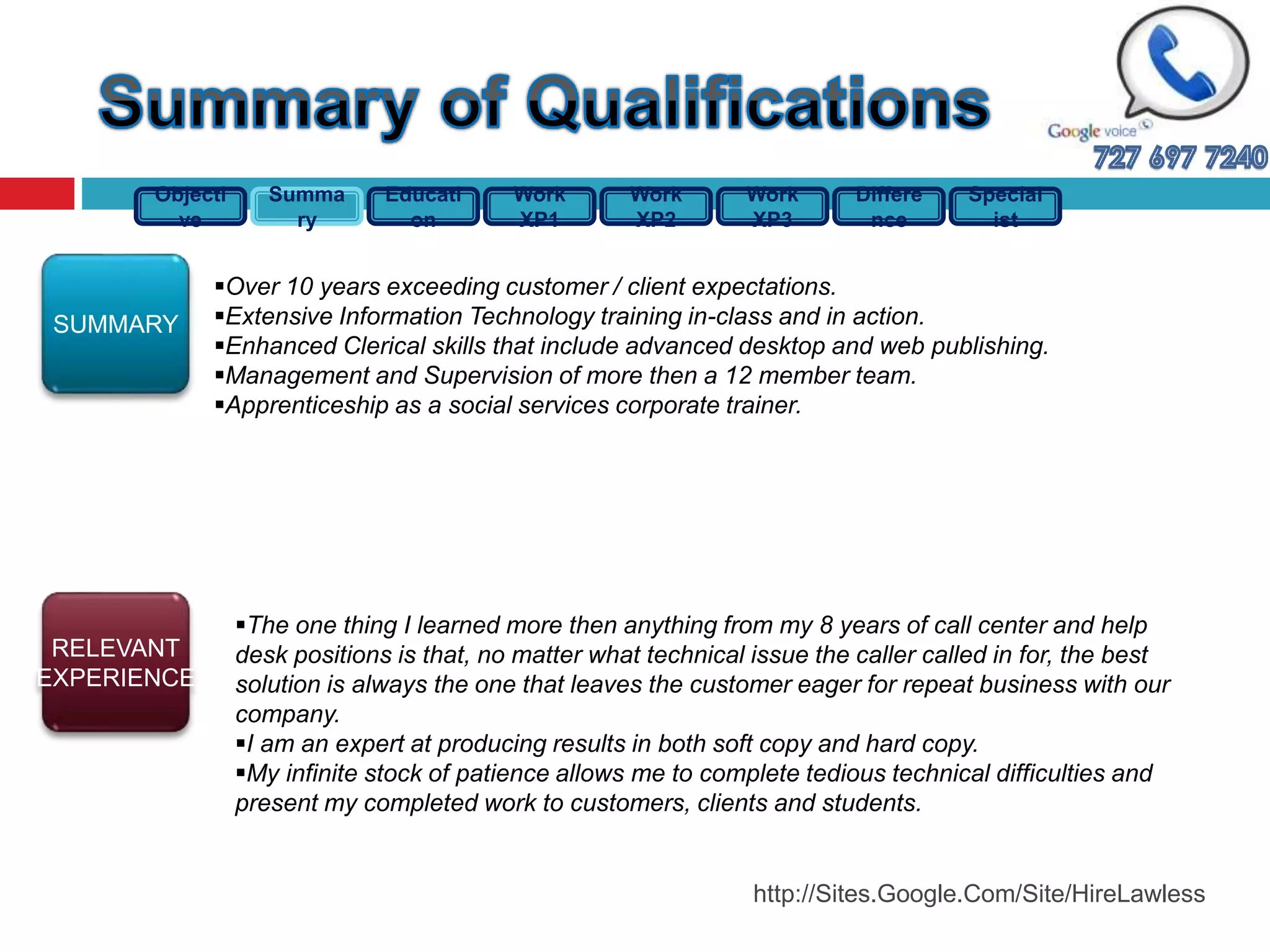 Target Powerpoint Resume - Timothy Lawless | PPTX