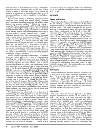 Risk of Lower Extremity Injury in a Military Cadet Poplulation After a ...