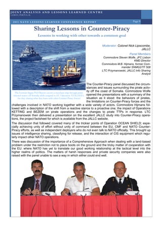 NATO LL Conference Report 2011 | PDF | Business Expos & Conferences ...