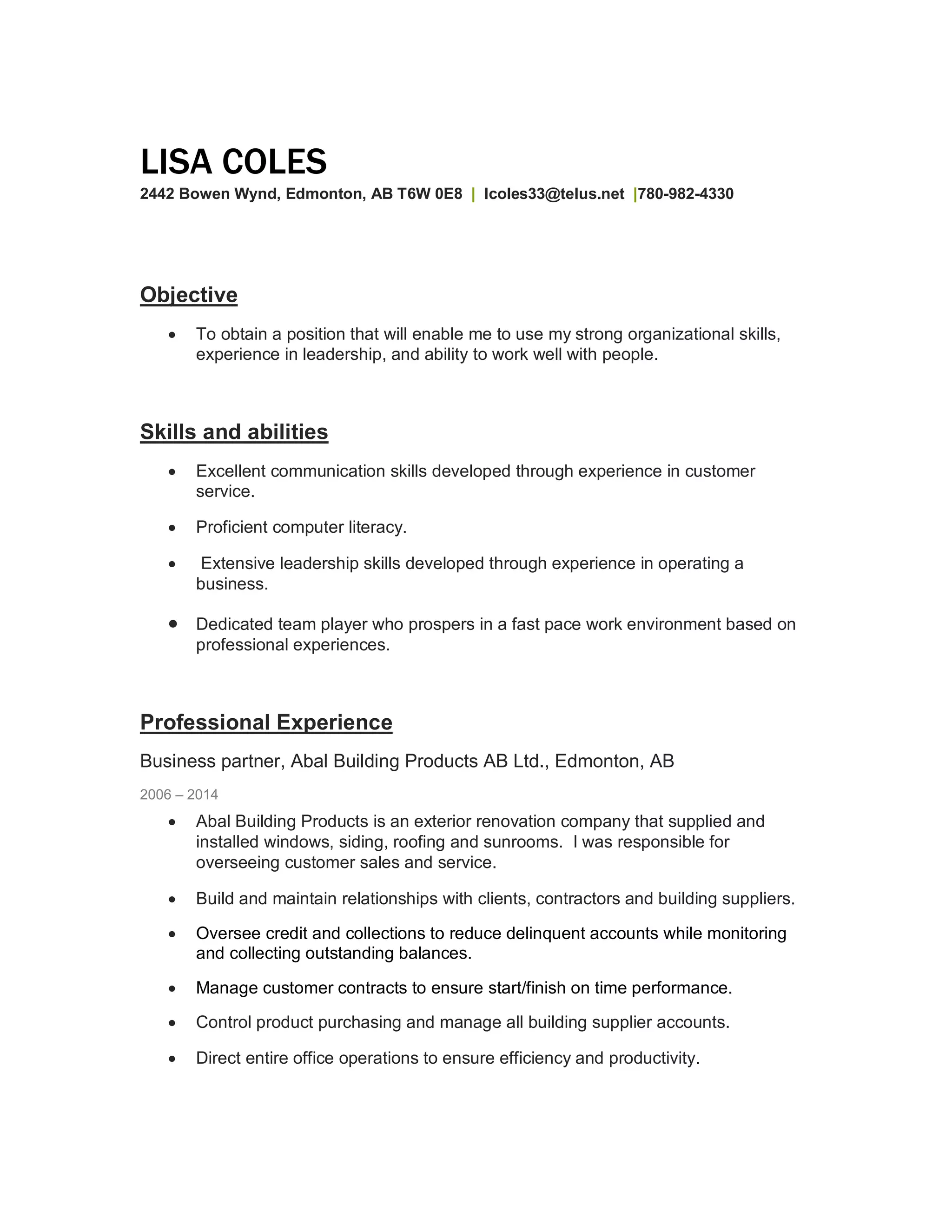 lisas'resume | PDF