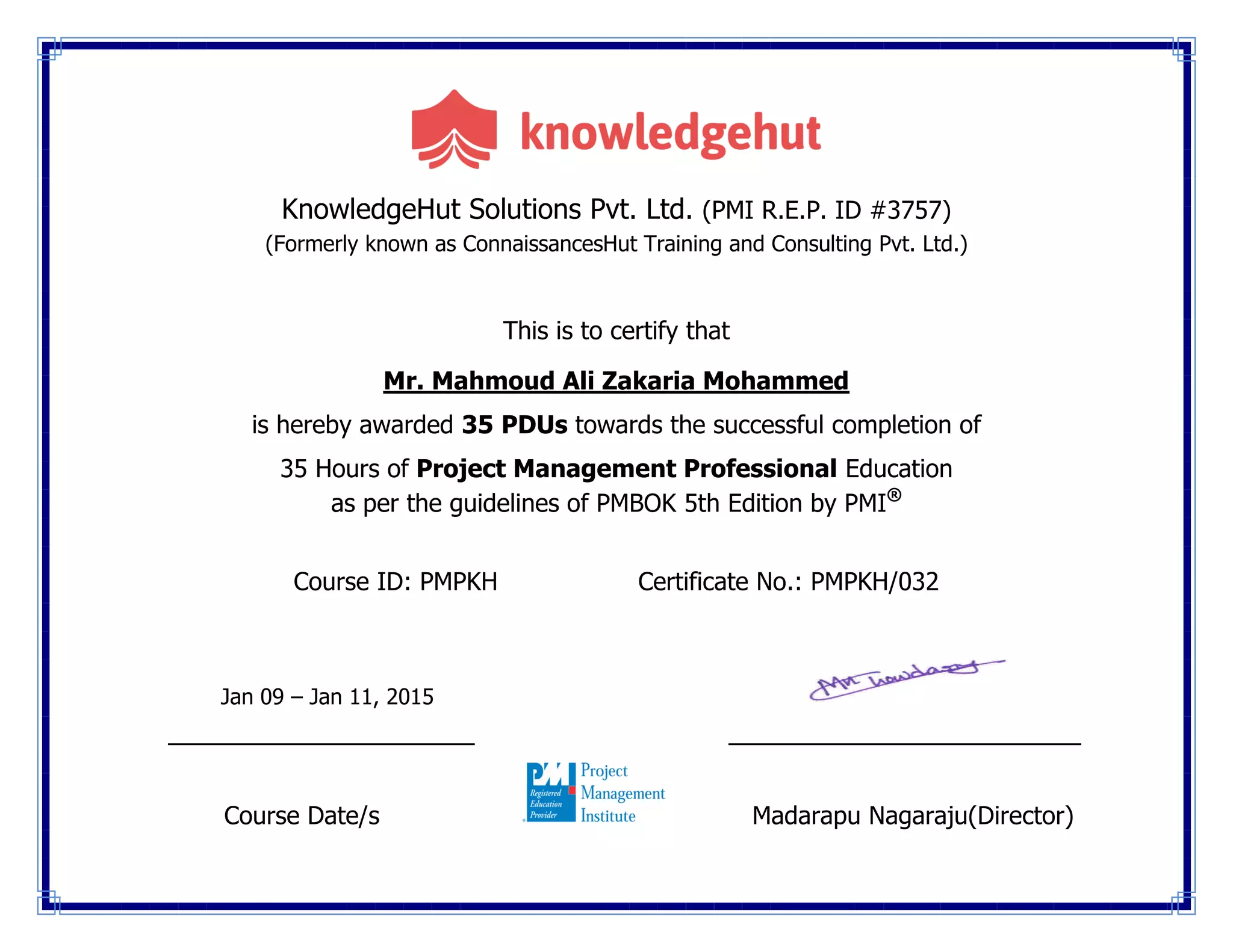 PMP certificate-From Knowledgehut | PPT