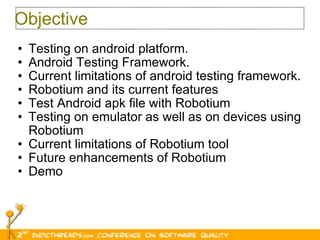 Test Automation On Android Platform Using Robotium | PPT | Operating ...