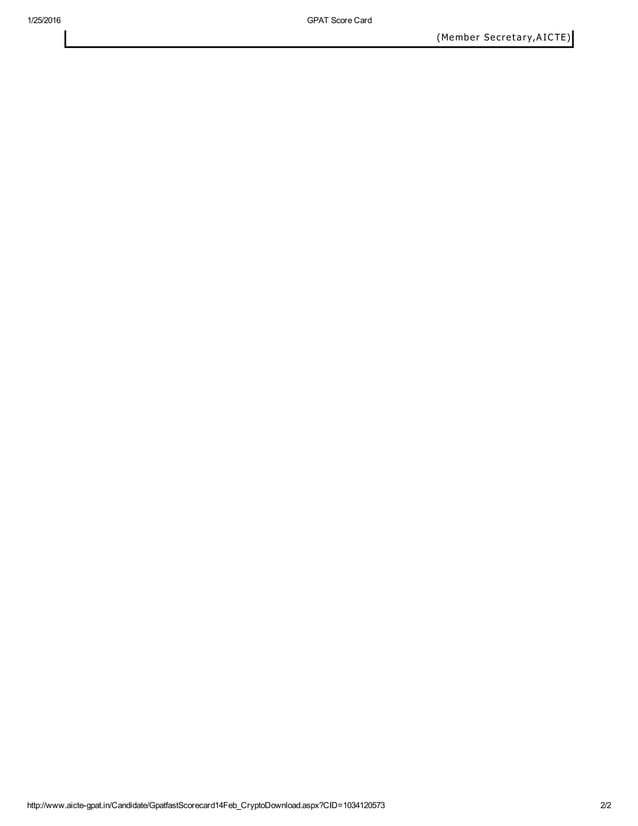 GPAT Score Card | PDF