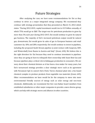 Eni SpA Case Analysis | DOCX