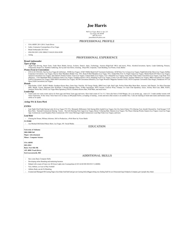 Joe Harris Resume Update April 2016 | PDF