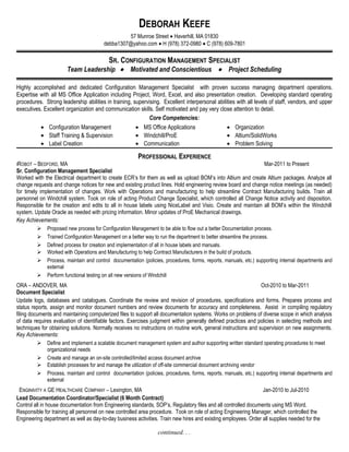 Deb Keefe Resume_Sr. Configuration Management Specialist | PDF