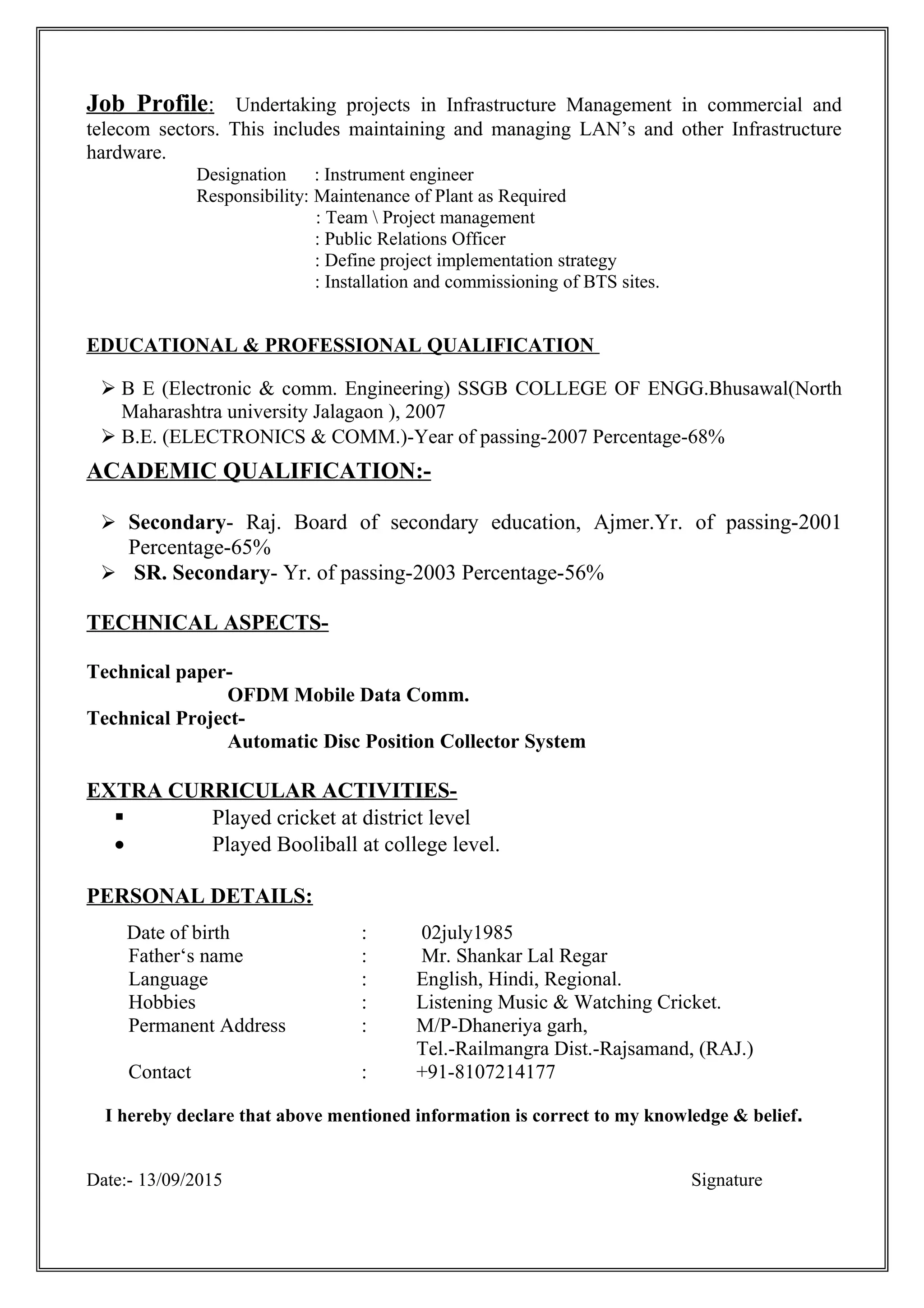 Jagdish Resume | DOC