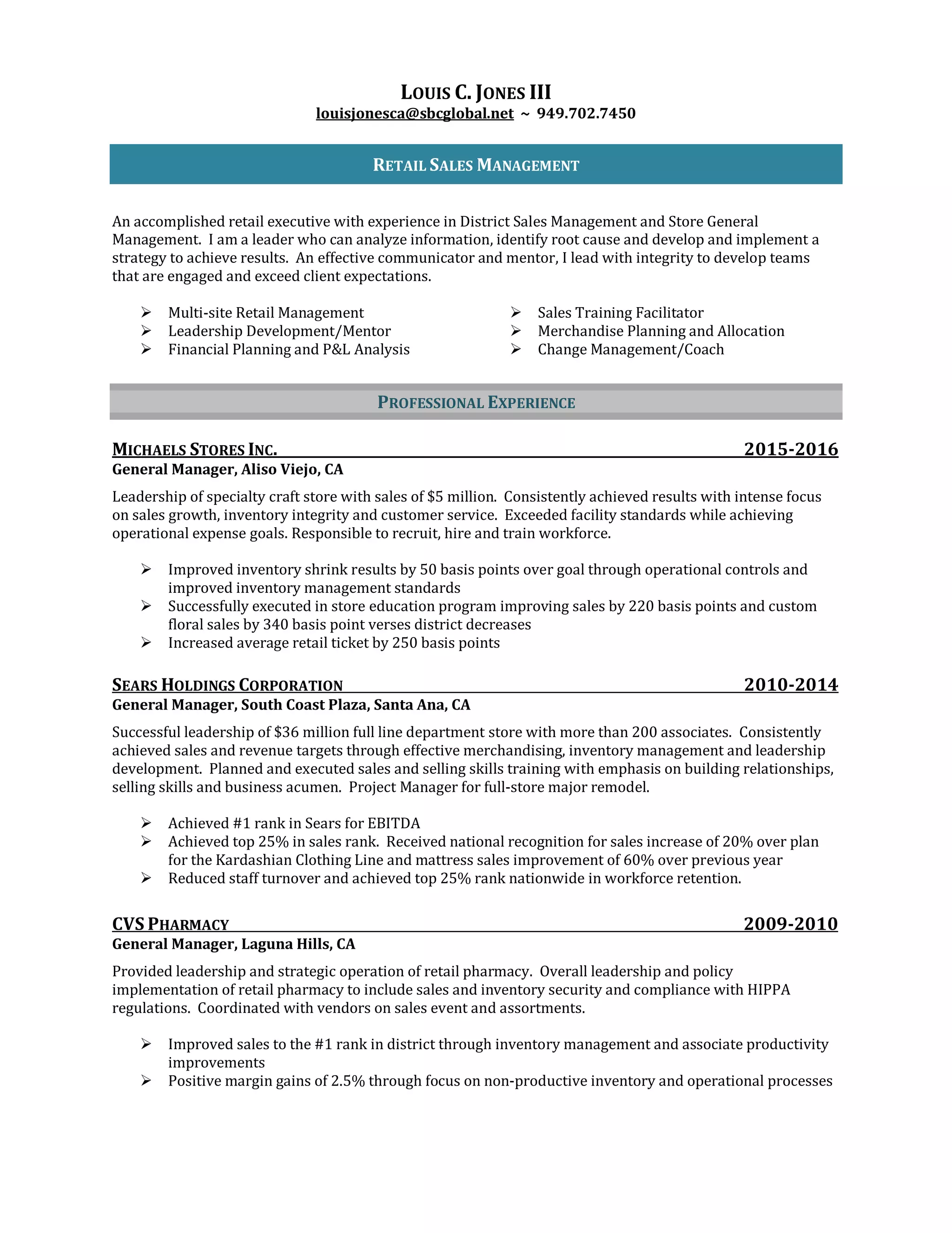 Resume - Louis C. Jones III | PDF