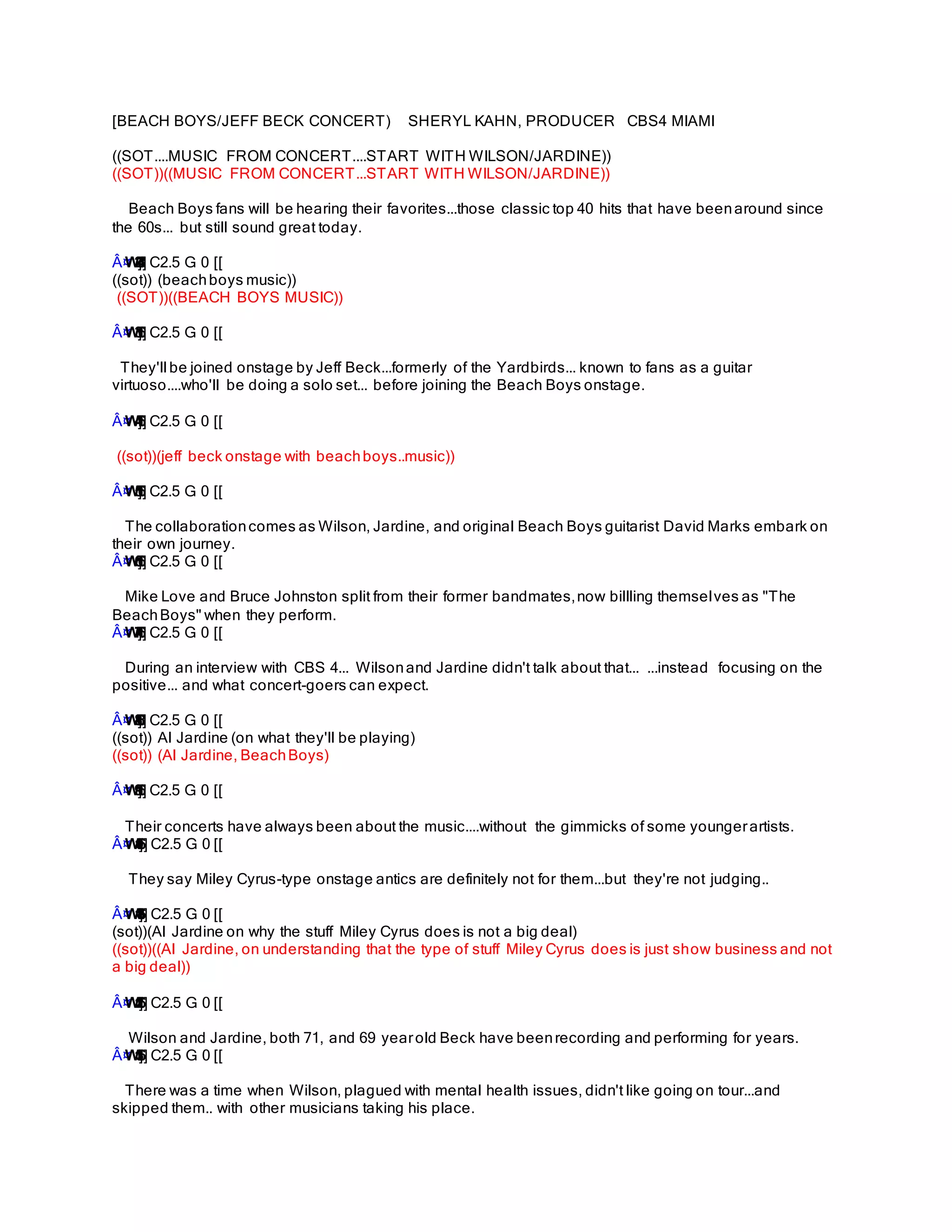 BRIAN WILSON_JEFF BECK SCRIPT | PDF