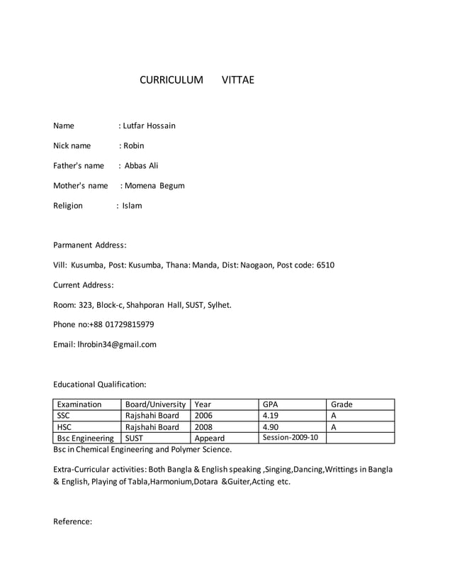 CURRICULUM VITTAE | DOCX
