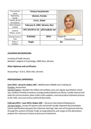 CV Tanya | DOCX