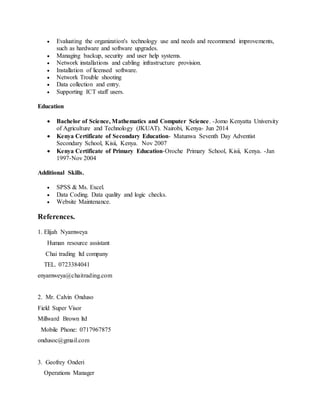 CURRICULUM VITAE-MESHACK OICHOE | DOCX