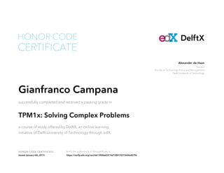 edX TPM1x Solving Complex Problems Certificate | PPT