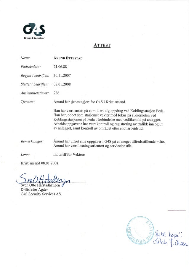 Attest 1 G4S Å.Ettestad 2008 -09