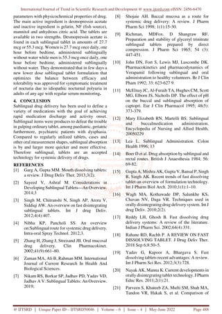 Advancement in the Recently Development of Sublingual Tablet for ...