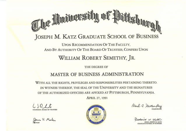 19910427 SEMETHY Robert Pitt MBA | PPT
